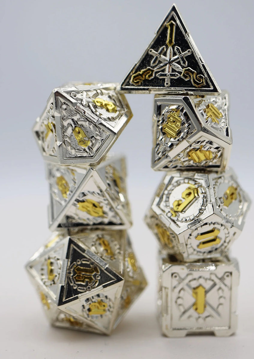 Crossed Swords: Holy Sword - Metal RPG Dice Set – BGE's Tabletop