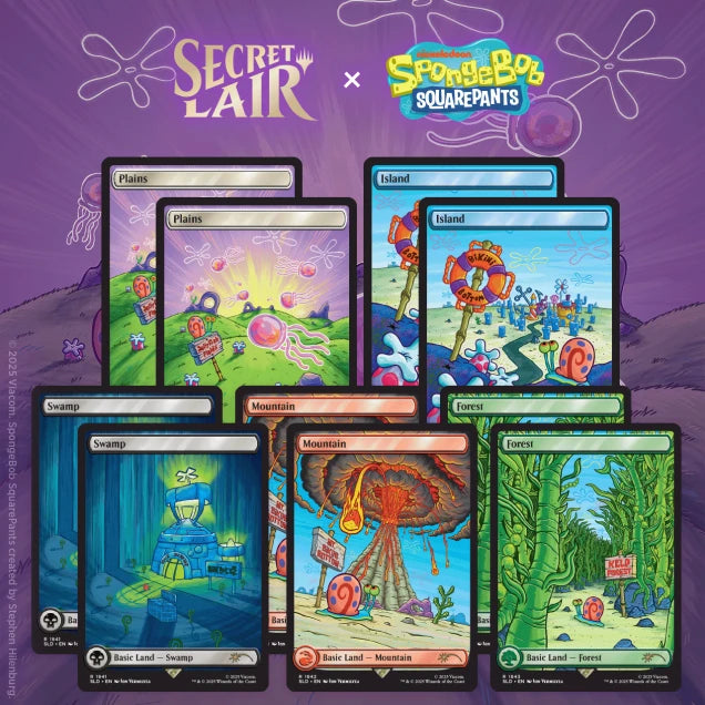 MTG Secret Lair x Spongebob Squarepants - Lands Under the Sea (Rainbow ...